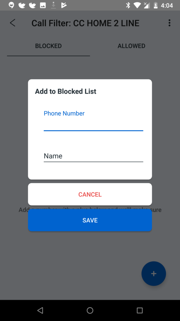 Call Control Home Android - Call Control