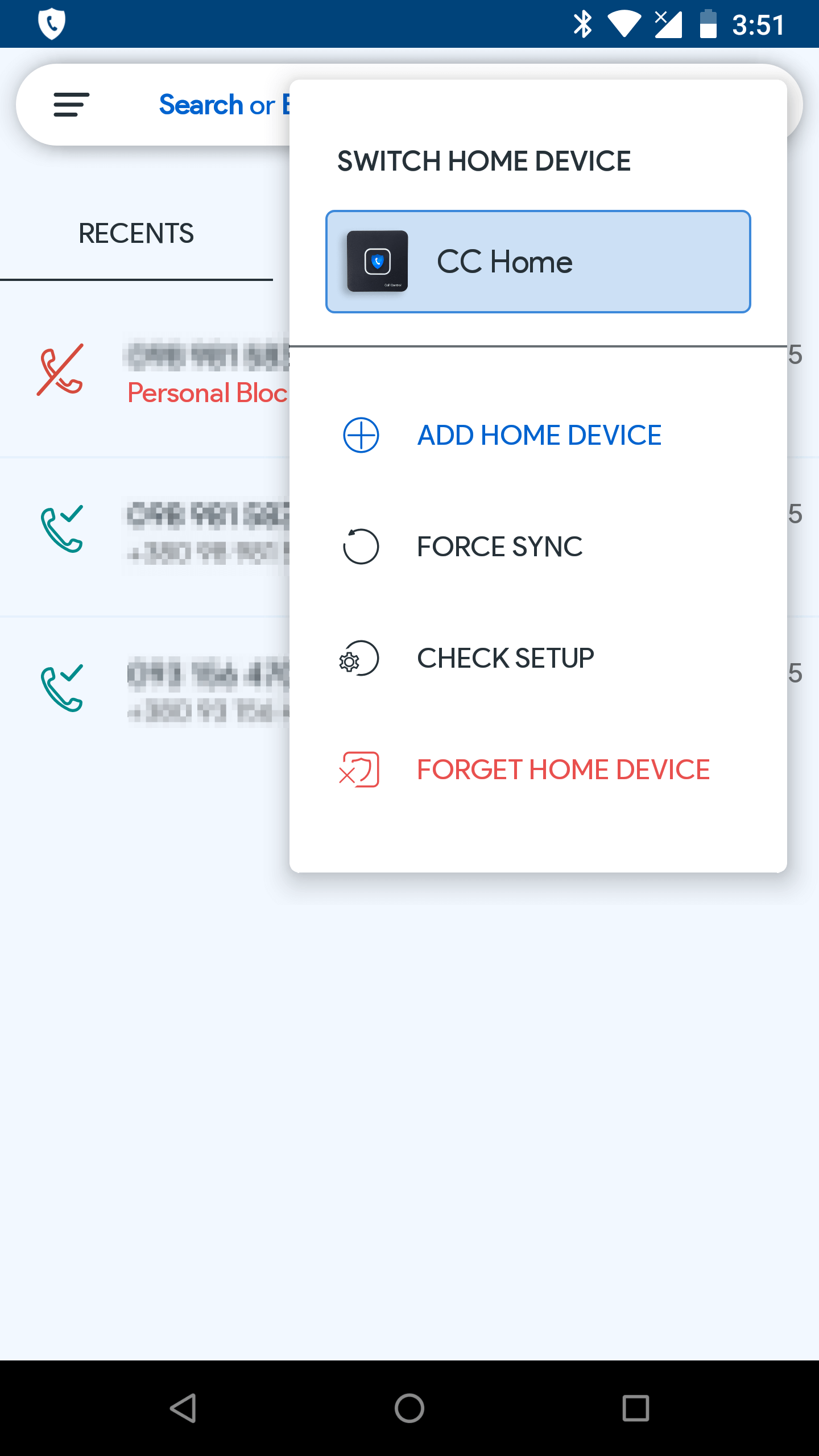 Call Control Home Android - Call Control