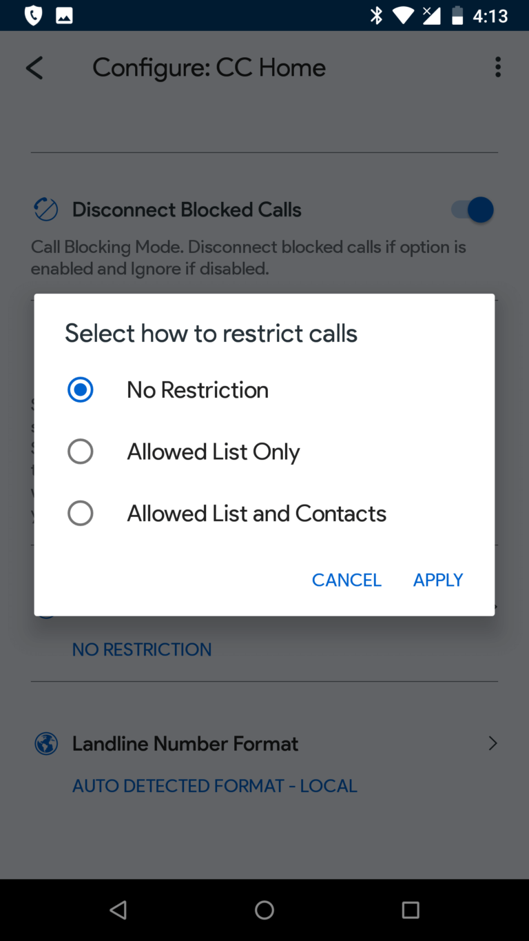 Call Control Home Android - Call Control